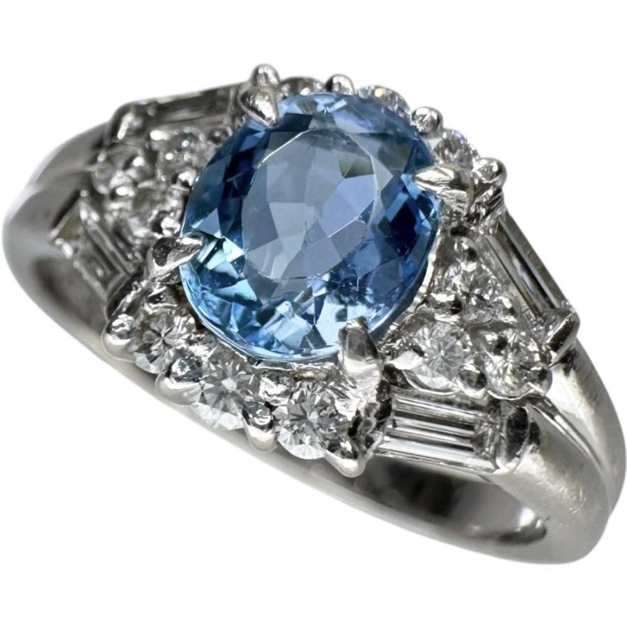 15号 アクアマリン 0.79ct ダイヤモンド 計0.45ct リング・指輪 Pt900プラチナ 6.7g レディース : 真子質店 ヤフーショッピング店 - 通販 - Yahoo!ショッピング