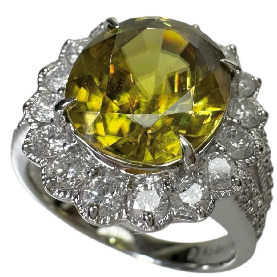 12号 スフェーン 5.003ct ダイヤモンド 0.91ct リング・指輪 Pt900プラチナ 8.4g レディース : 真子質店 ヤフーショッピング店 - 通販 - Yahoo!ショッピング