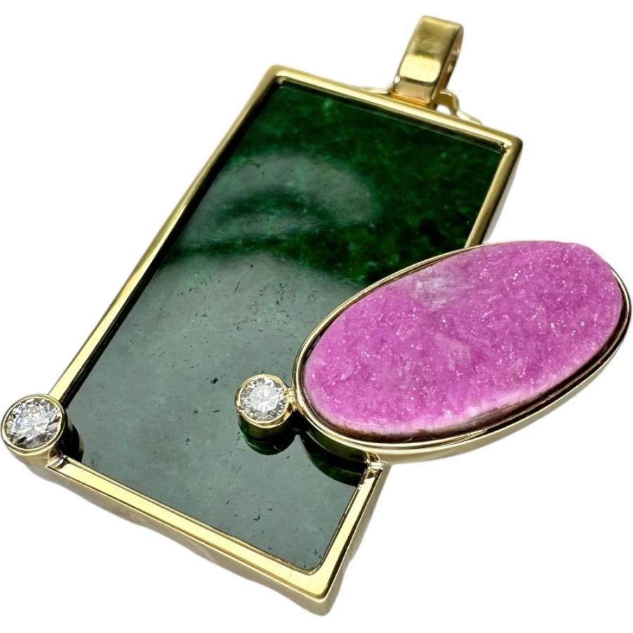 板ヒスイ/翡翠 20.781ct コバルトカルサイト 6.513ct ダイヤモンド 0.20ct ペンダントトップ K18ゴールド 13.0g レディース : 真子質店 ヤフーショッピング店 ...