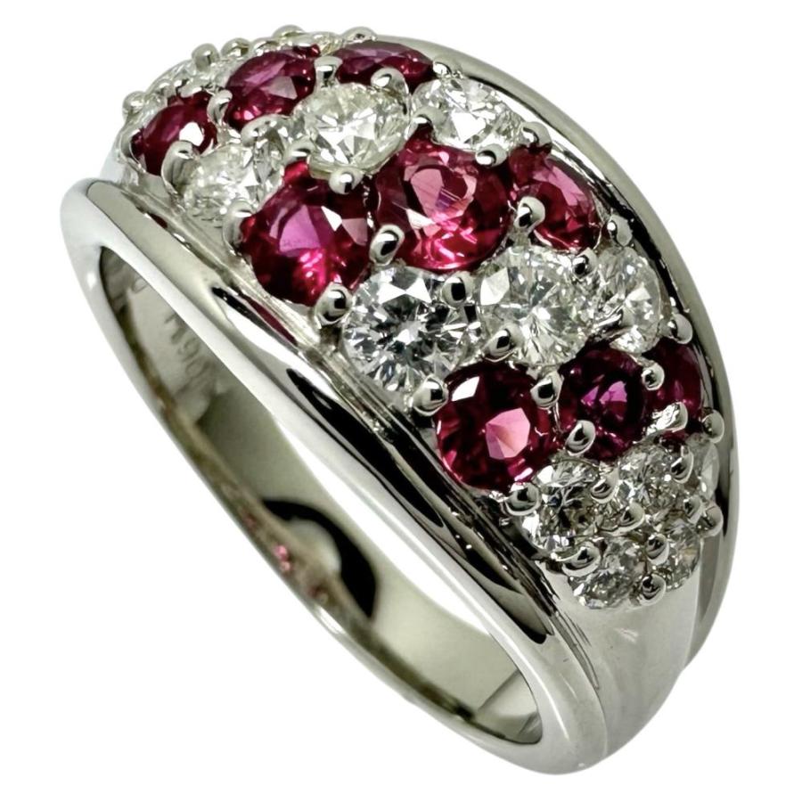 14.5号 ルビー 計0.76ct ダイヤモンド 計0.65ct リング・指輪 Pt900プラチナ 9.3g レディース : 真子質店 ヤフーショッピング店 - 通販 - Yahoo!ショッピング