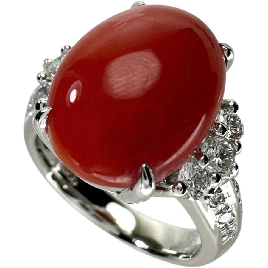 11号 赤珊瑚/サンゴ 6.89ct ダイヤモンド 0.50ct リング・指輪 Pt900プラチナ 10.0g レディース : 真子質店 ヤフーショッピング店 - 通販 - Yahoo!ショッピング
