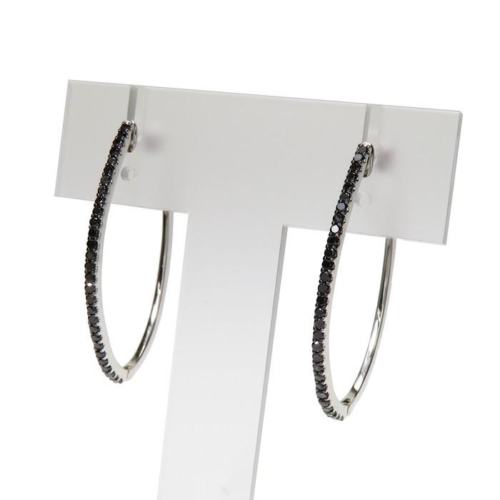 フープ ブラックダイヤモンド 計0.30×2ct ピアス K14WGホワイトゴールド 計3.6g レディース : 真子質店 ヤフーショッピング店 - 通販 - Yahoo!ショッピング