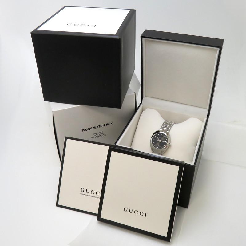 GUCCI（グッチ） GG2570 142.5/YA142503 12Pダイヤインデックス 腕時計 ステンレススチール クオーツ シルバー ...