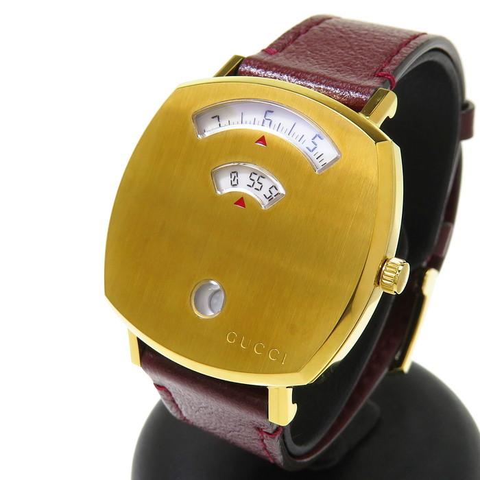 GUCCI GUCCI/グッチ グリップ YA157405 157.4 腕時計 GP/レザー クオーツ メンズ : 真子質店 ヤフー ...