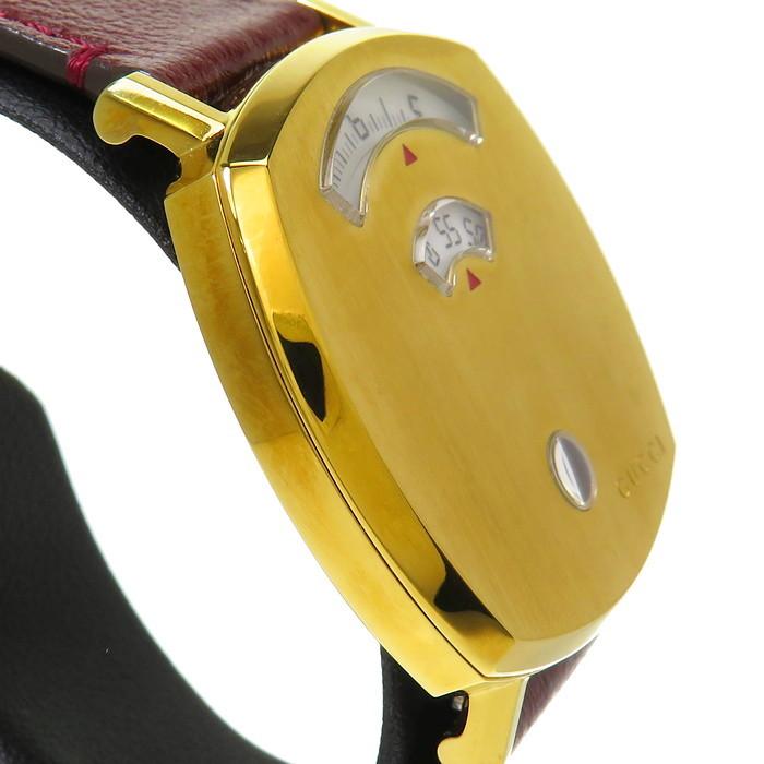 GUCCI（グッチ） グリップ YA157405 157.4 腕時計 GP/レザー クオーツ メンズ : 真子質店 ヤフーショッピング店 ...