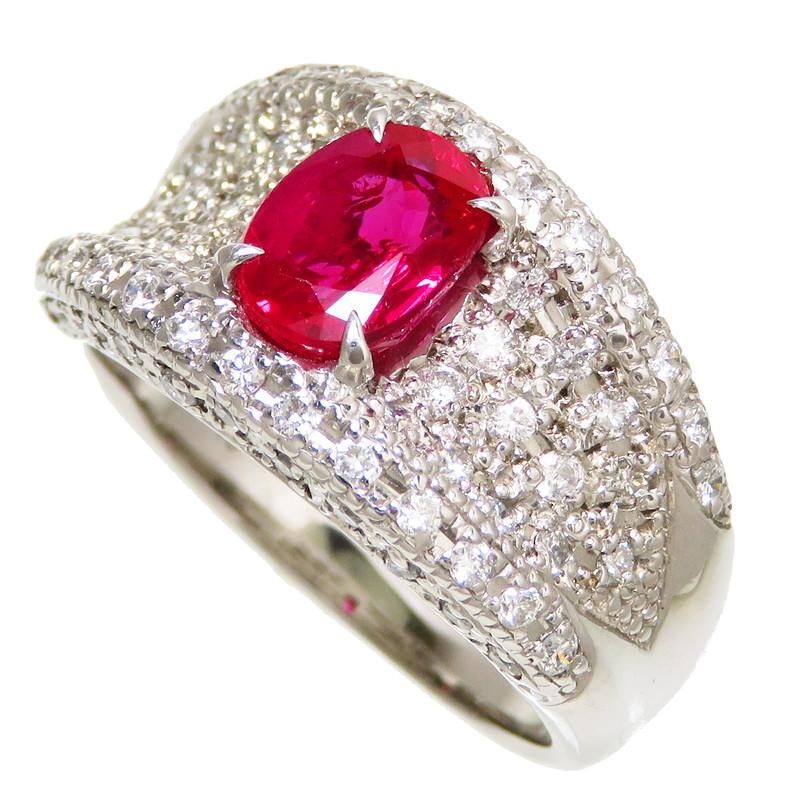 12号 ビルマ産ルビー 1.50ct ダイヤモンド 計0.77ct リング・指輪 Pt900プラチナ 10.8g レディース : 真子質店 ヤフーショッピング店 - 通販 - Yahoo!ショッピング