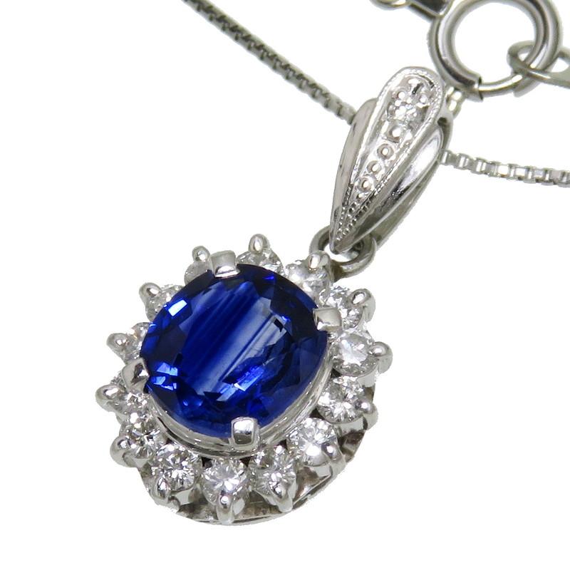 サファイア 1.26ct ダイヤモンド 計0.29ct ネックレス Pt900プラチナ/Pt850プラチナ 3.6g 40cm レディース : 真子質店 ヤフーショッピング店 - 通販 ...