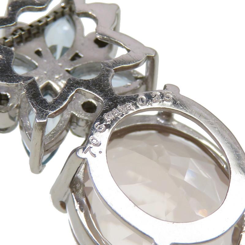 モルガナイト 7.06ct アクアマリン ダイヤモンド 計0.25ct ネックレス K18WGホワイトゴールド/Pt850プラチナ 7.6g 45cm レディース : 真子質店 ヤフー ...