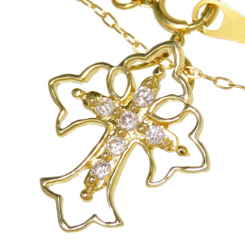クロス ダイヤモンド 計0.07ct ネックレス K18ゴールド 1.3g 40cm レディース :S23081724922:真子質店 ヤフーショッピング店 - 通販 - Yahoo!ショッピング