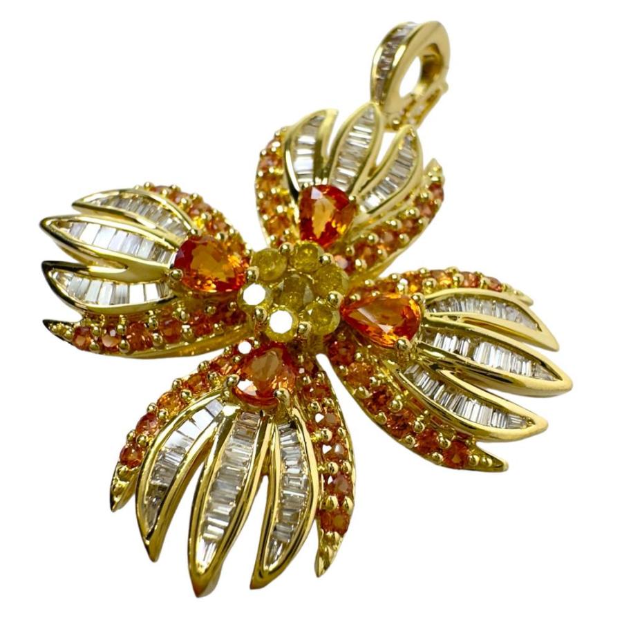 ゴールデンサファイア 計1.25ct ダイヤモンド 計0.77ct ペンダントトップ K18ゴールド 6.2g レディース : 真子質店 ヤフーショッピング店 - 通販 - Yahoo!ショッピング