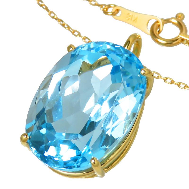 ブルートパーズ 18.15ct ネックレス K18ゴールド 6.4g 45cm レディース : 真子質店 ヤフーショッピング店 - 通販 - Yahoo!ショッピング