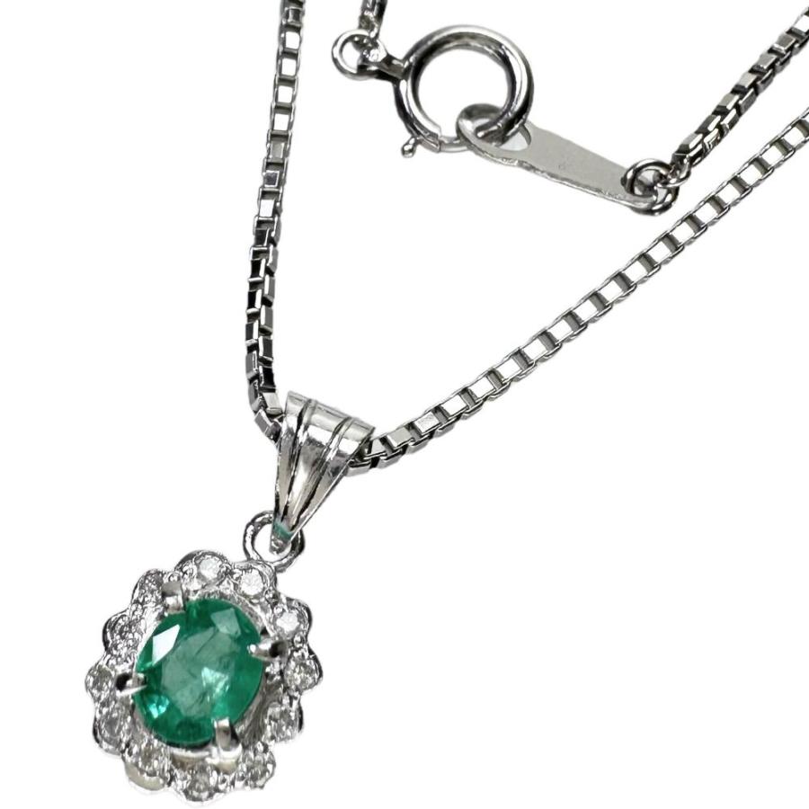 エメラルド 0.33ct ダイヤモンド 計0.08ct ネックレス Pt900プラチナ/Pt850プラチナ 5.9g 40cm レディース : 真子質店 ヤフーショッピング店 - 通販 ...