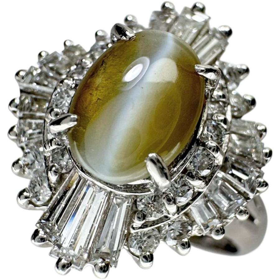 12.5号 クリソベリルキャッツアイ 1.02ct ダイヤモンド 0.78ct リング・指輪 Pt900プラチナ 6.3g レディース : 真子質店 ヤフーショッピング店 - 通販 ...
