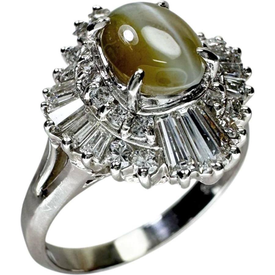 12.5号 クリソベリルキャッツアイ 1.02ct ダイヤモンド 0.78ct リング・指輪 Pt900プラチナ 6.3g レディース : 真子質店 ヤフーショッピング店 - 通販 ...