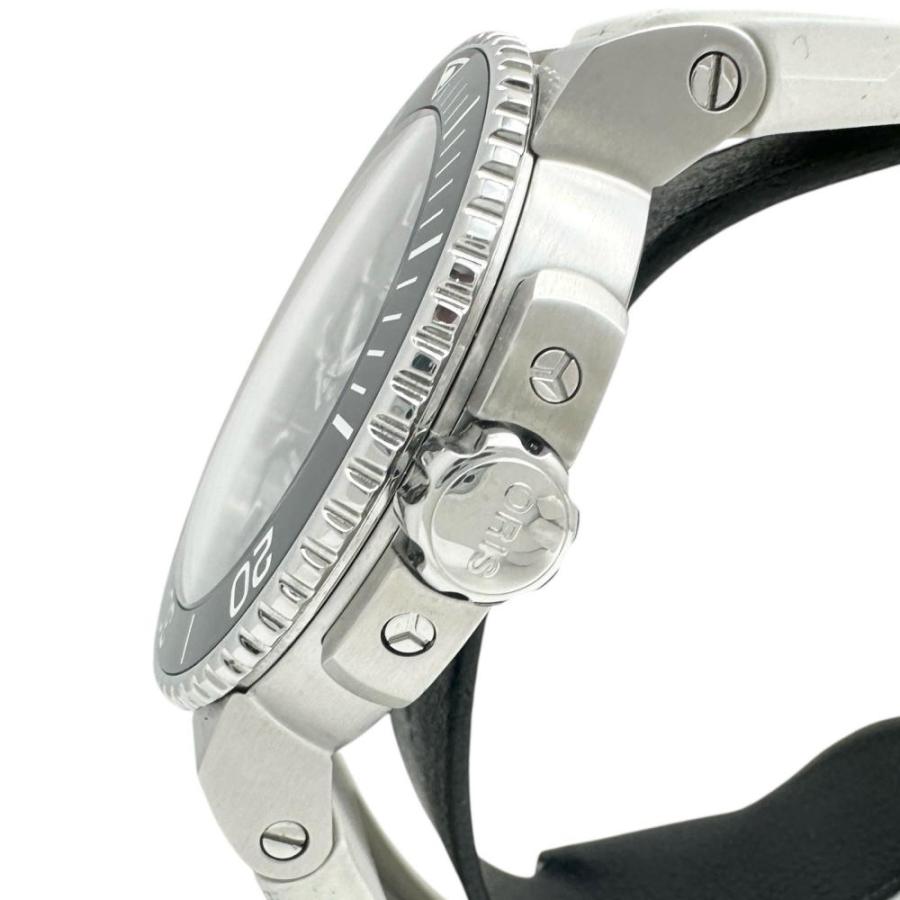 ORIS（オリス） アクイス デイト 01 733 7653 箱/保有り 裏スケルトン 腕時計 ステンレススチール/ラバー 自動巻き/オートマ ...