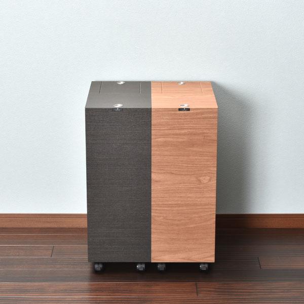 TATSUーCRAFT ゴミ箱 おしゃれ 45L 45リットル インテリア キッチン ダストボックス 約幅20cm 木目調 生活感でない 高級感 国産 ブラウン ブラック バスク グランデ ...