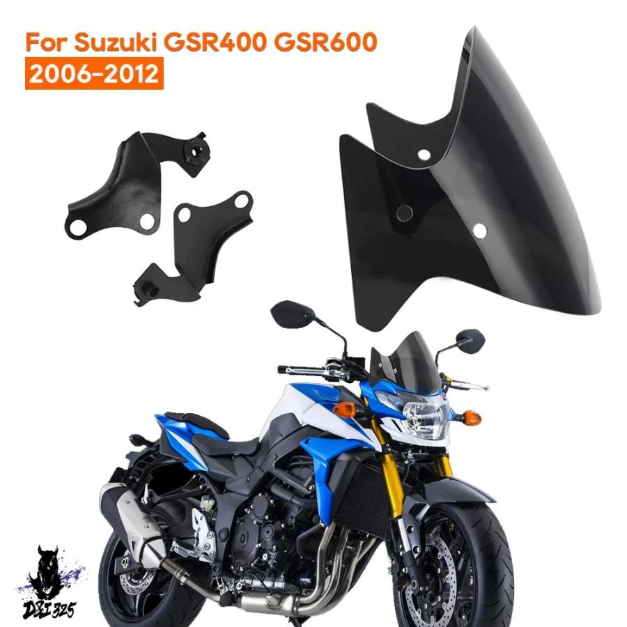 スズキ GSR400 GSR600 バイクウィンドスクリーン ガラスウィンドデフレクター バイザーブラケット BK400 BK600 2006-2012 : dandi-00000135 ...