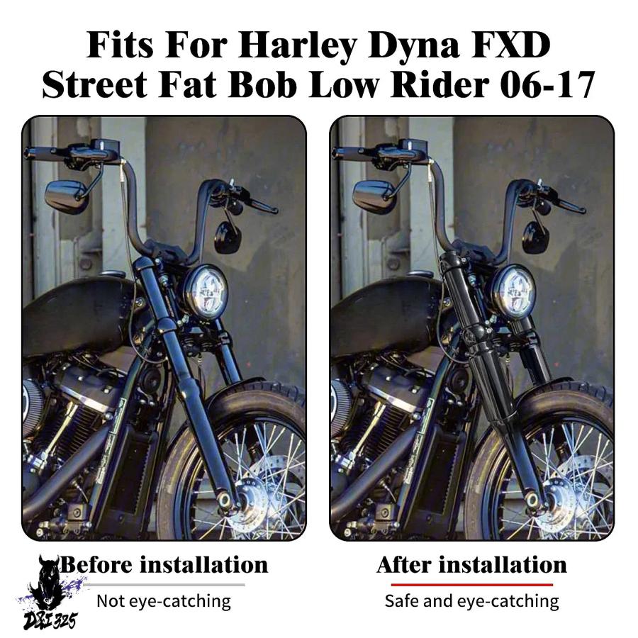 ハーレーダイナローライダー ストリート ファットボブ FXDF FXDB 2006-2017 フォークショックアブソーバー フロントブーツ ...