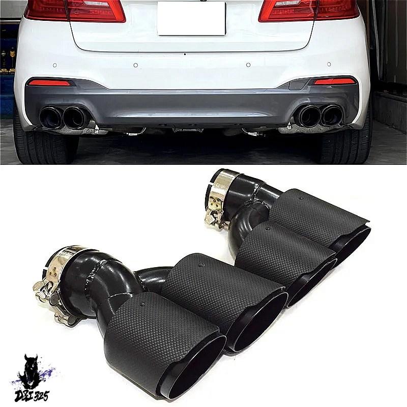 【互換品】 BMW G30 G31 535i 528i 530i M5用 カーボン製エキゾーストマフラーチップ 外観およびパフォーマンス向上 ...