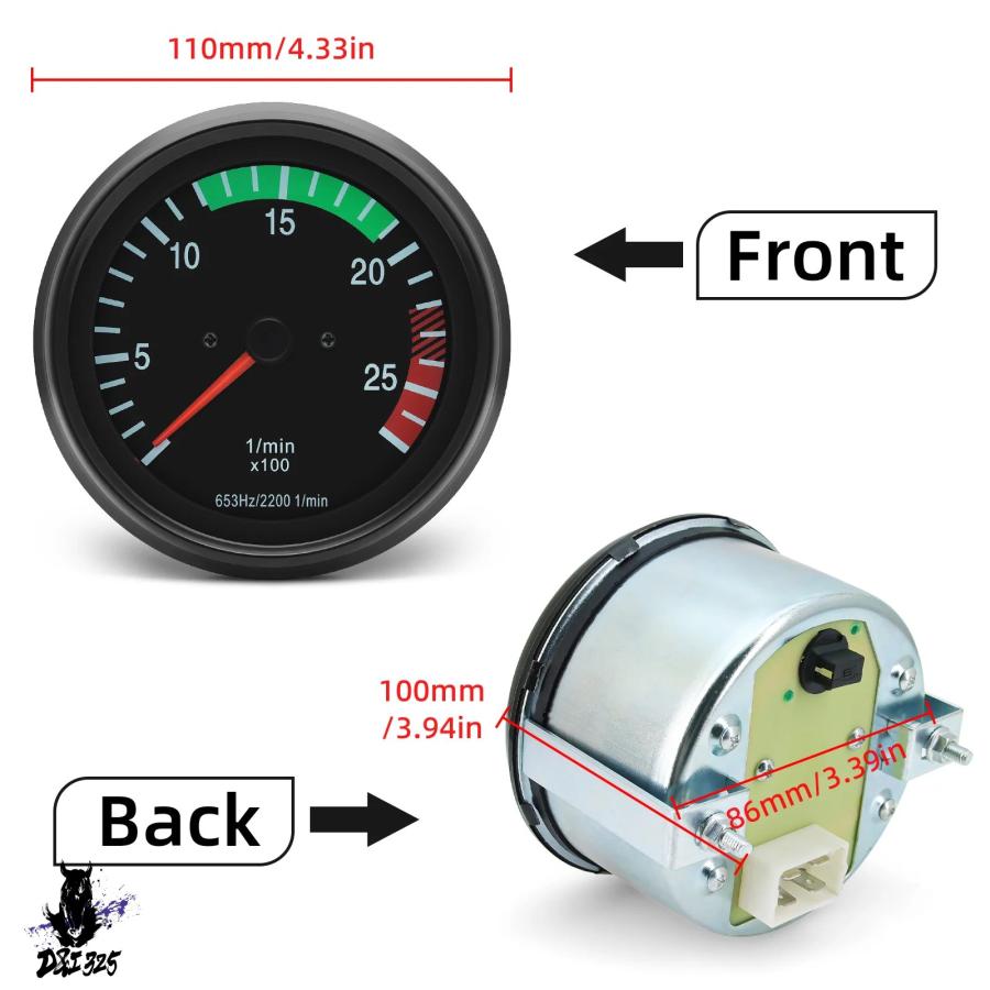 【互換品】 24V車 タコメーター 100MM大型トラックゲージ メルセデストラック自動車パーツ インストルメントクラスターゲージ ...