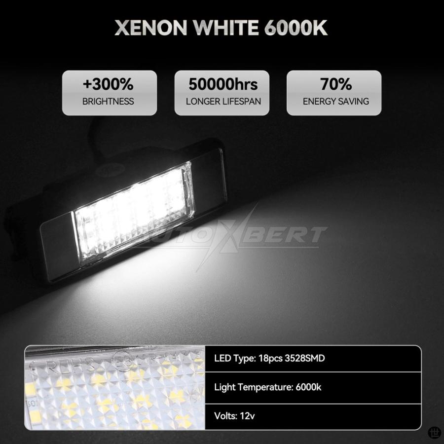 2 個白色 LED ナンバープレートライト日産エクストレイル T30 T31 キャシュカイ J10 J11 プリメーラ P12 パスファインダー R51 ジューク F15 : 世田谷インポート ...