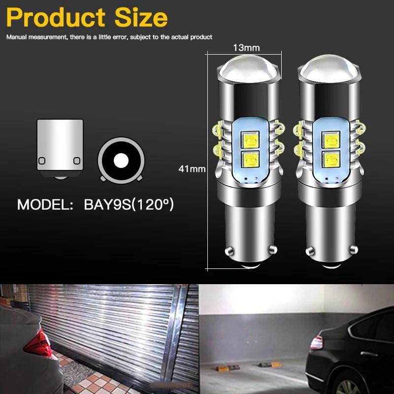 2 個 LED H21W BAY9S 120 度レンズ 電球バックアップ パーキングライト インジケーターターンコーナーランプ 12V ホワイト 6000K : 世田谷インポートモール ...