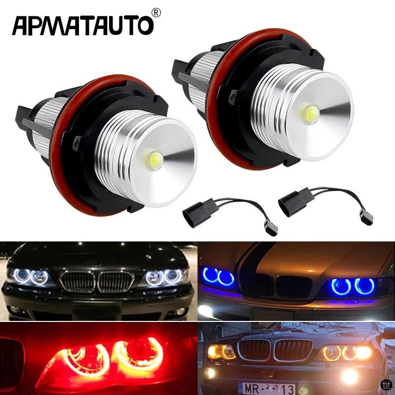 2PC LED エンジェルアイハローリングマーカー電球 BMW E39 E53 E60 E61 E63 E65 E66 E83 E87 X5 ...