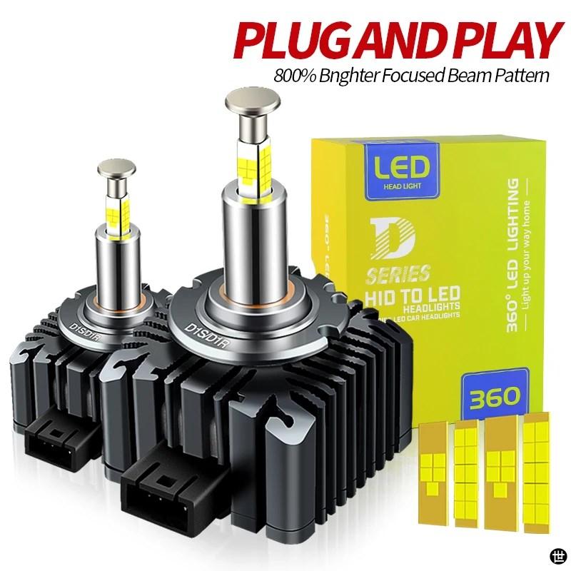 2X 360 LED D1S D3S ライト電球 HID D2S D4S CANBUS D1R D2R D3R D4R D5S D8S キセノンターボヘッドライトランププロジェクターレンズ用 ...