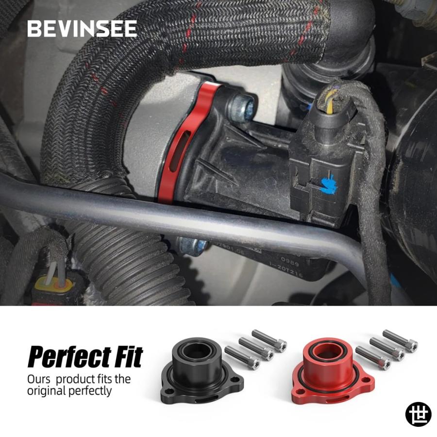 BEVINSEE 大気ブローオフバルブスペーサーアダプター AUDI A3 8V A4 B9 A5 8W TT S3 RS3 VW GOLF MK7/7.5 GTI/R 1.8T 2.0T用 ...