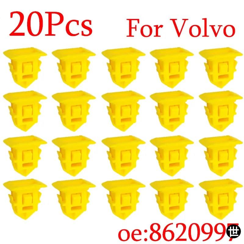 20個 プラスチックリベット サイドスカート シルモールディングカバー トリムクリップ ファスナー VOLVO XC90 S40 C30 ...