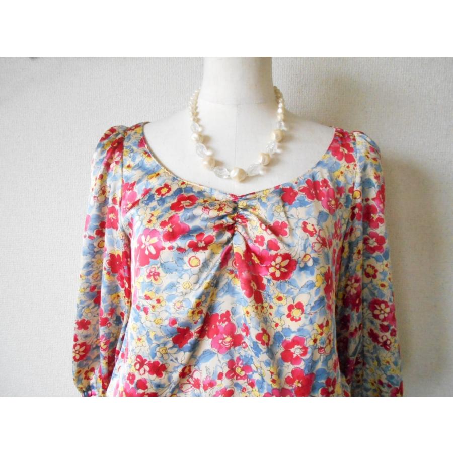 スマッキーグラム Smacky Glam 花柄 プリント の 可愛い ミニ 丈 5分袖 ワンピース 2 : リサイクルマーケットママポケット ...