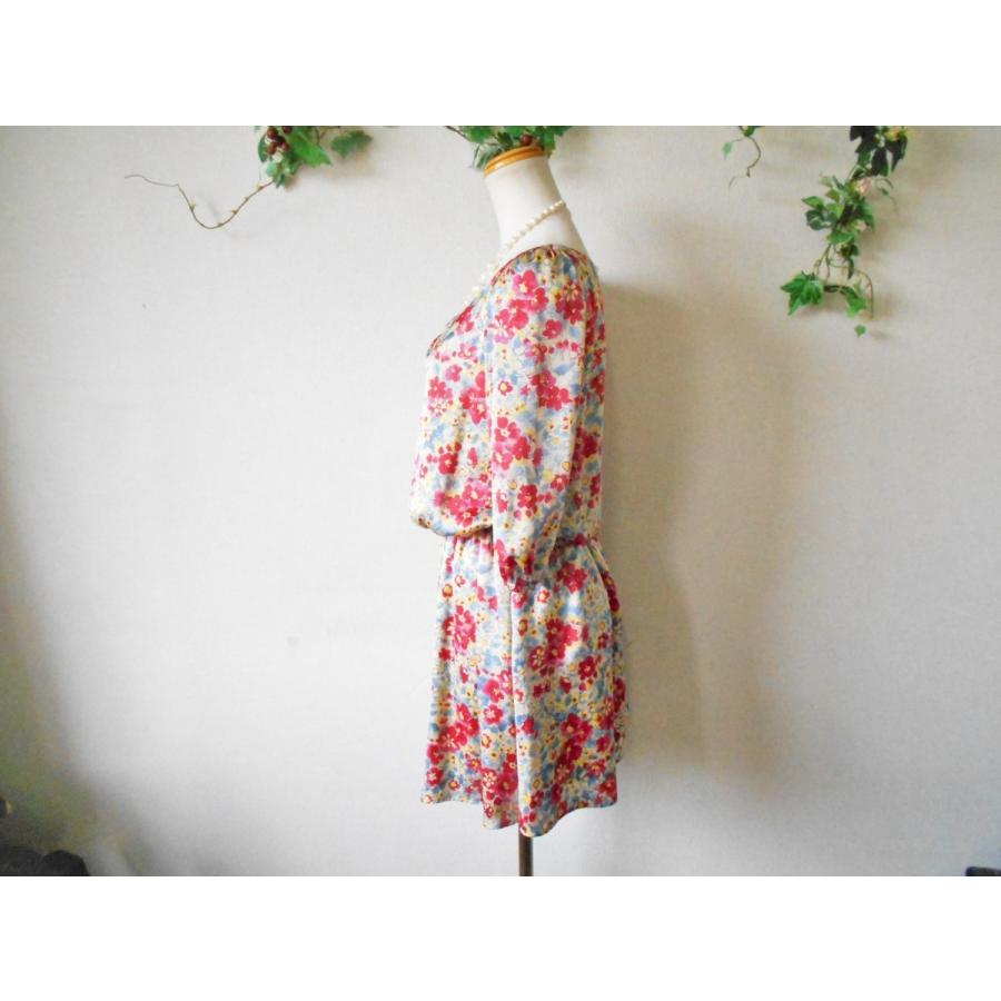 スマッキーグラム Smacky Glam 花柄 プリント の 可愛い ミニ 丈 5分袖 ワンピース 2 :20190321-09:リサイクル ...