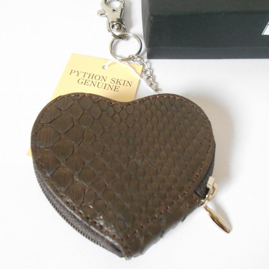 未使用 PYTHON SKIN GENUINE パイソン 革 ハート 型 コインケース ブラウン : リサイクルマーケットママポケット - 通販 - Yahoo!ショッピング