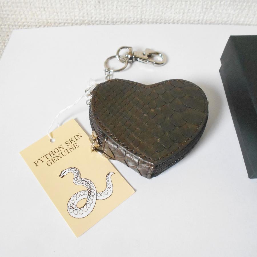 未使用 PYTHON SKIN GENUINE パイソン 革 ハート 型 コインケース ブラウン : リサイクルマーケットママポケット - 通販 - Yahoo!ショッピング