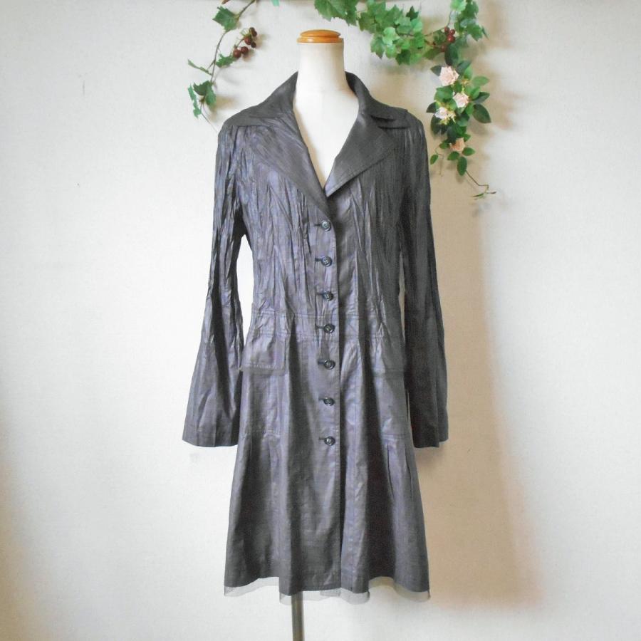 インテレクション（INTELLECTION） 春 夏 秋 プリーツ 加工入り レディース 用 ロング 丈 ジャケット 42 : リサイクルマーケットママポケット - 通販 - Yahoo!ショッピング