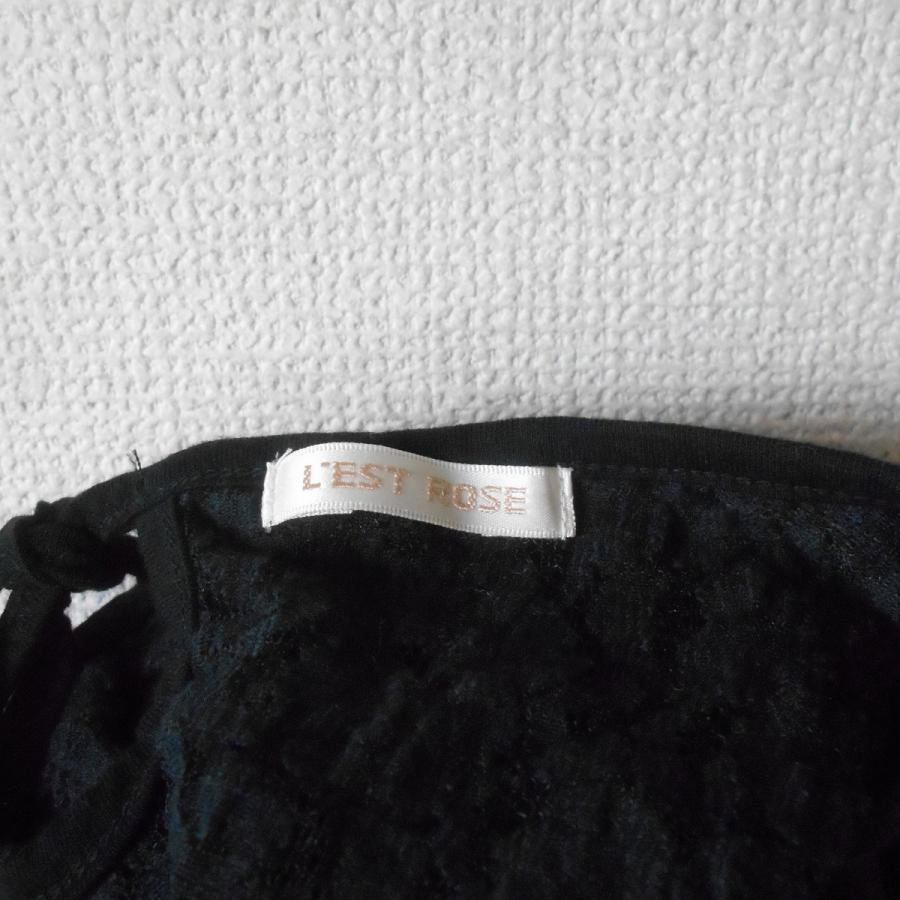 L'EST ROSE レストローズ LEST カットソー 黒 レディース 2 レース 切替 夏 : リサイクルマーケットママポケット - 通販 - Yahoo!ショッピング