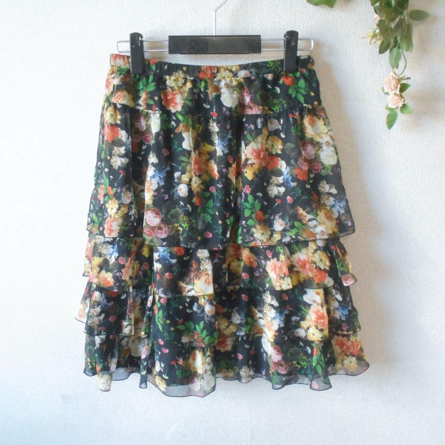 INGEBORG インゲボルグ ティアード スカート 11 段々 段付き フラワー プリント : リサイクルマーケットママポケット - 通販 - Yahoo!ショッピング