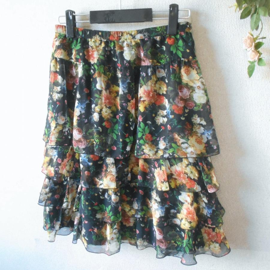 INGEBORG インゲボルグ ティアード スカート 11 段々 段付き フラワー プリント : リサイクルマーケットママポケット - 通販 - Yahoo!ショッピング