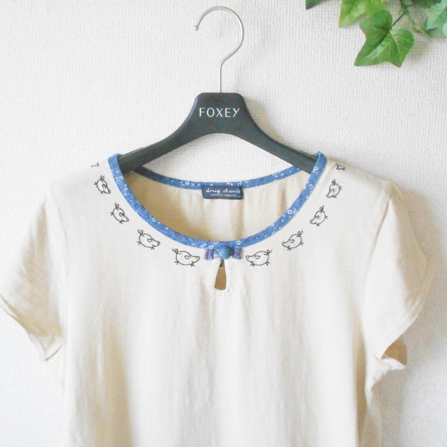 drug store's ドラッグストアーズ DRUG STORES カットソー 2 レディース 夏 刺繍 入り : リサイクルマーケットママポケット - 通販 - Yahoo!ショッピング