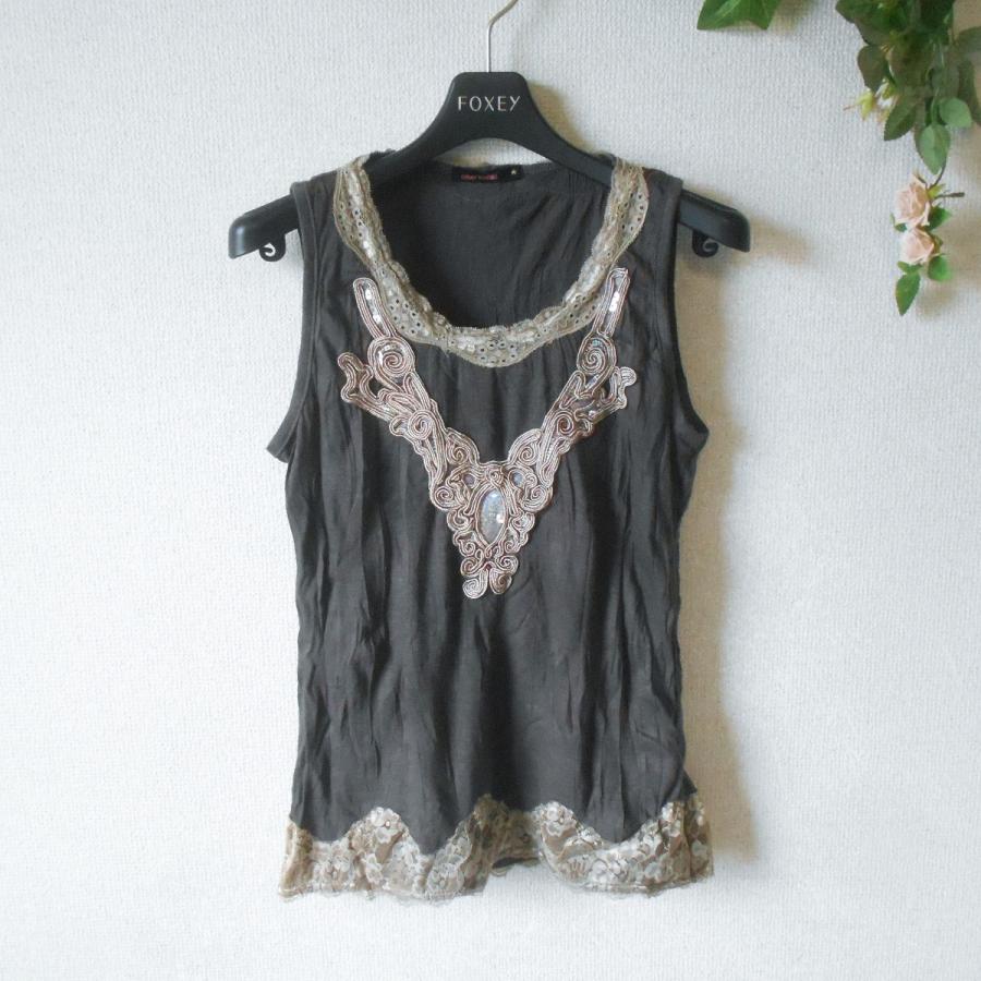 グレイマジック GRAY MAGIC ノースリーブ カットソー タンクトップ 2 レディース 夏 スパンコール レース : リサイクルマーケットママポケット - 通販 - Yahoo!ショッピング
