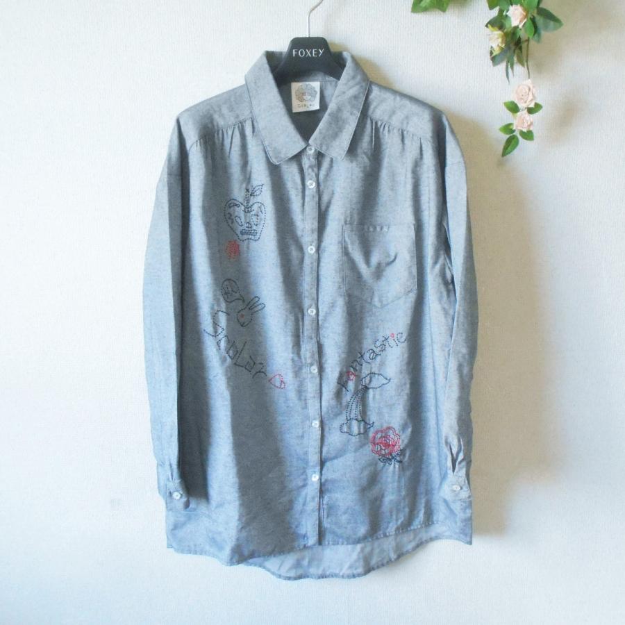 ScoLar スカラー シャツ チュニック 丈 長袖 M レディース 春 秋 刺繍 入り : リサイクルマーケットママポケット - 通販 - Yahoo!ショッピング
