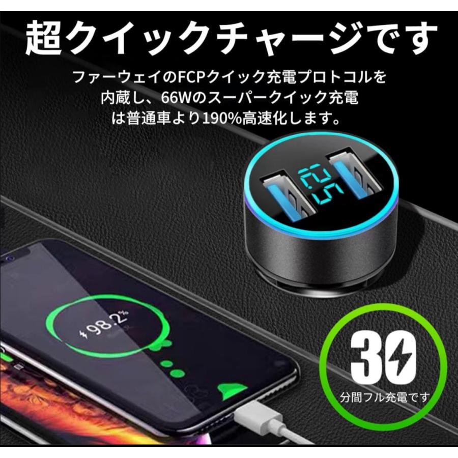 2port シガーソケット USB 携帯 充電 増設 iPhone 電源 車載 カーチャージャー 12V 24V 急速充電 ANDROID充電 ...