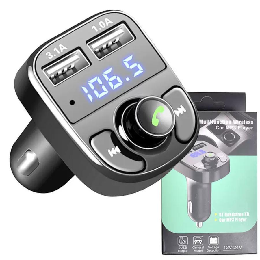 FMトランスミッター USB2口急速充電 mp3 ハンズフリー シガーソケット スマホBluetooth 5.0 日本語説明書付き : 442 ...
