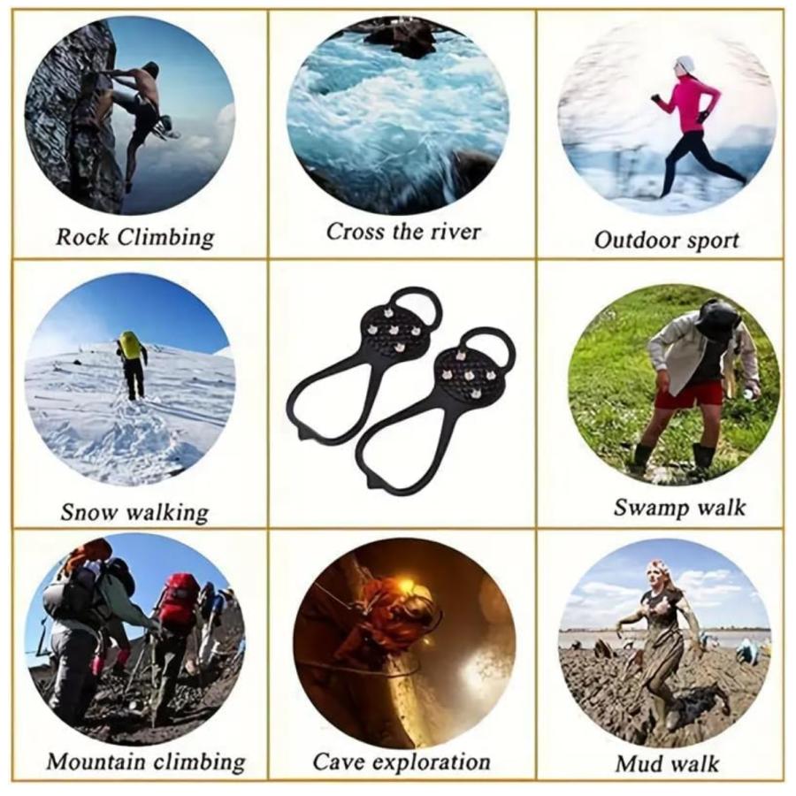 35〜43cm靴対応 スノースパイク 滑り止め アイススパイク 雪 靴 雪道 スパイク 雪対策 靴底 雪道シューズ anti slip ...