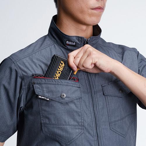 BURTLE EFウェア 半袖 バートル エアークラフト半袖ブルゾン(ファン無し) AC7146 作業着 作業服 春夏 扇風機 電動ファン対応 酷暑 猛暑 熱中症対策 カッコい : 作業服 ...