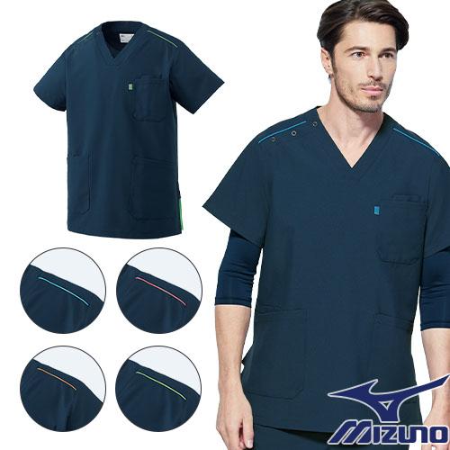【メール便対応】スクラブ 白衣 医療 ミズノ MIZUNO 男女兼用 半袖 MZ-0230 医師 医者 看護師 ナース 抗ウイルス 耐久性 病院 :w-459-4376:作業服 安全靴 安全帯 ...