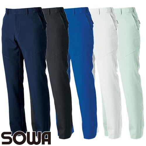 作業服 パンツ スラックス 桑和 SOWA スラックス（ノータック 脇ゴム） 969-99 作業着 春夏 主力製品 売れ筋 制電 ストレッチ 消臭 イージーケア 男女共用 会 : 作業服 安全 ...