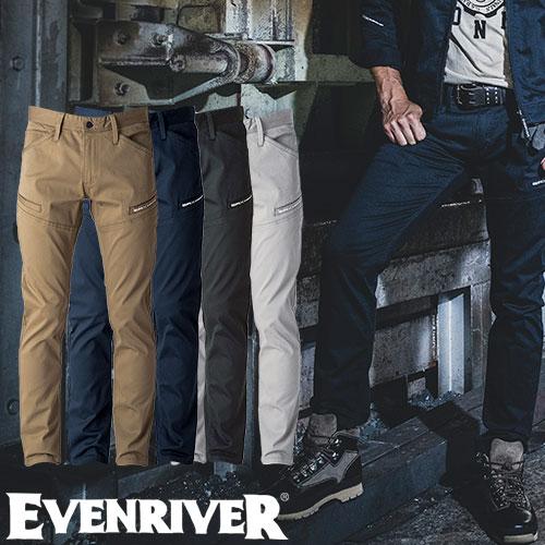 作業服 カーゴパンツ イーブンリバー EVENRIVER ソリッドストレッチカーゴ US1602 作業着 通年 秋冬 アウトドア タウンユース シンプル カッコいい スッキリシ : 作業服 ...