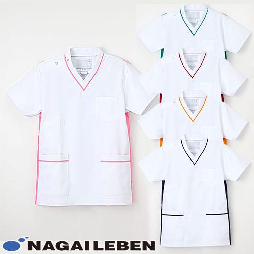スクラブ 白衣 医療 半袖 FT-4492 ナガイレーベン Naway 男女兼用 医者 看護師 人気 ユニフォーム ストレッチ 伸びる 病院 かわいい かっこいい : 作業服 安全靴 安全帯の ...