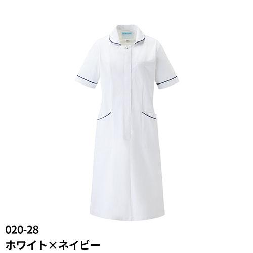 ワンピース 白衣 ナース服 020 KAZEN カゼン 半袖 人気 スクエアネック ストレッチ 医療用 ナースウェア 看護師 ナース 工業洗濯可 制菌 吸汗 : 作業服 安全靴 安全帯のまもる ...